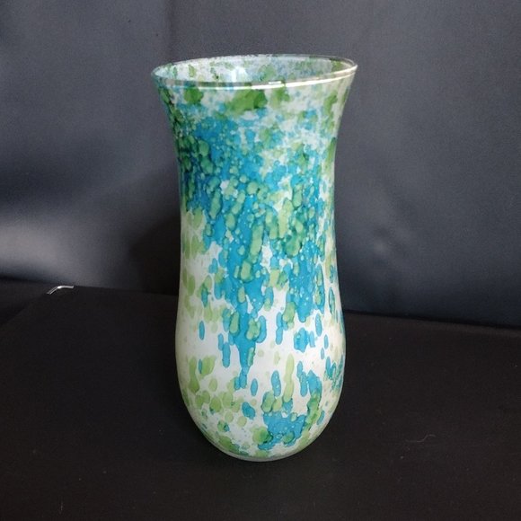Accents | Vintage Caithness Glass Vase Green And Blue | Poshmark